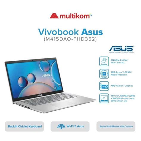 Jual Asus Vivobook 14 M415dao Fhd352 Fhd351 R3 3250u 8gb 512ssd W11