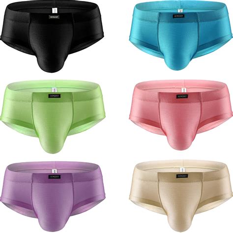 Ikingsky Mens Seamless Front Pouch Briefs Sexy Cheeky Mens Underwear High Stretch Under Panties