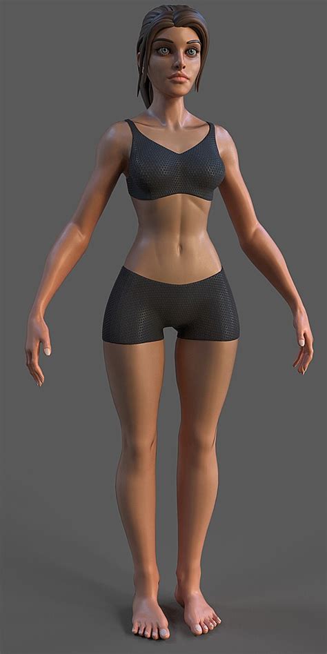 Stylized Female Base Mesh Low Poly 3d Model