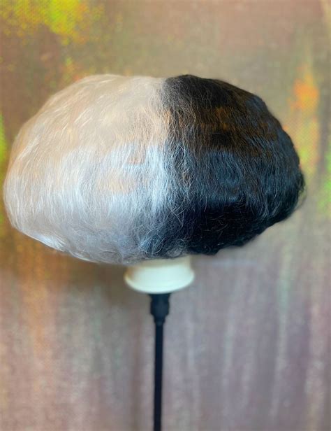 Bangs Hardfront Black And White Cruella Drag Wig Etsy
