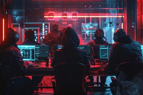 Premium Photo Diverse Group Of Hackers Attempting To Breach A Fu