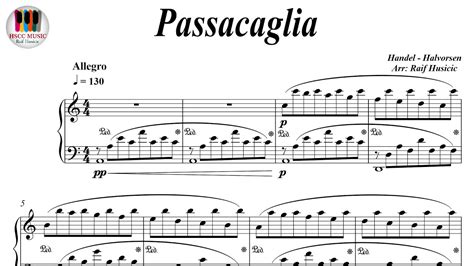 Passacaglia Handel Halvorsen Piano Sheet Music Youtube