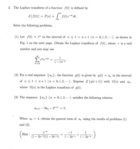 solved the laplace transform of a function f t ﻿is defined