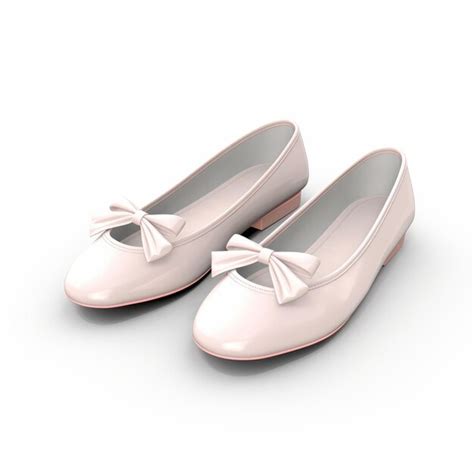 Premium Photo Girls Pink Flats With Bows Elegant And Stylish Ballet Shoes