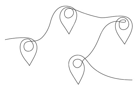 Premium Vector Location Pointers One Line Drawing Continuous Pin