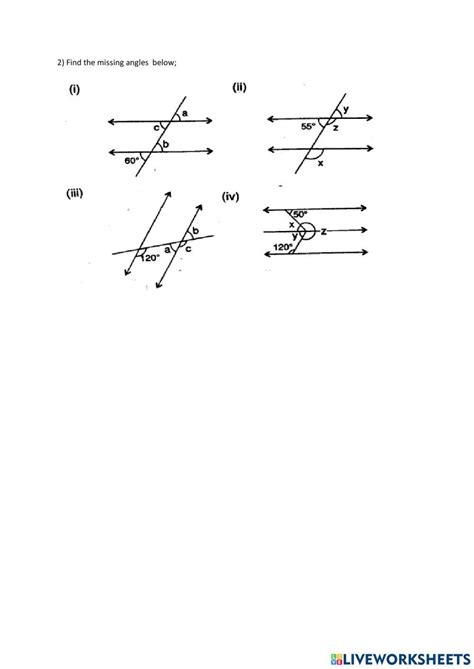 Vertically Opposite Angles Worksheet 4259381