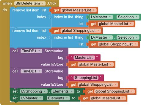 will not delete the items mit app inventor help mit app inventor
