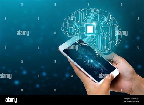 Concept Of Thinking Background With Brain Cpu Mind Series Technology Symbols Subject Of Computer