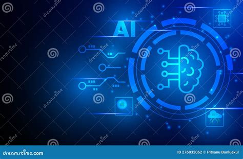 Machine Learning Concept Brain Icon On Circuit Board Stock Vector Illustration Of