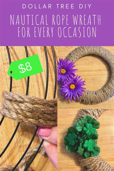 Easy Dollar Tree DIYNautical Rope Wreath For Every Occasion Rope Crafts Diy Dollar Tree Diy