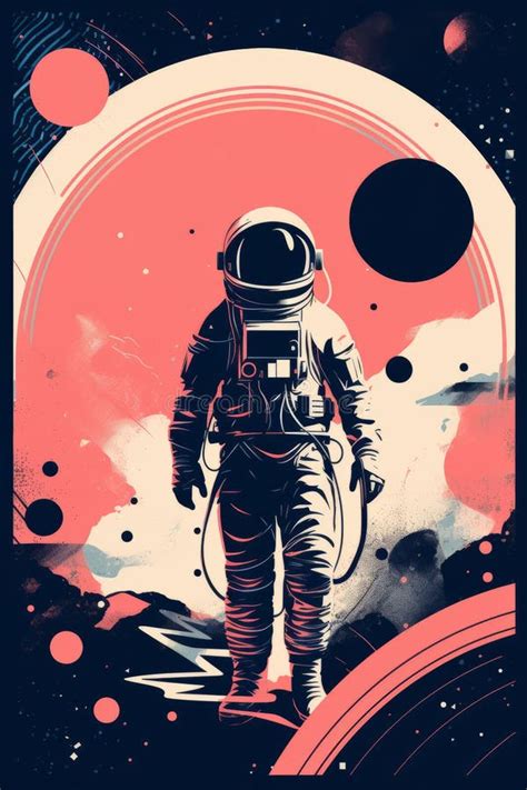 Illustration Of An Astronaut In Outer Space Above The Earth Our Home