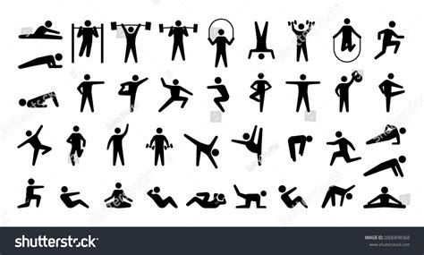 Exercising People Clipart Figures