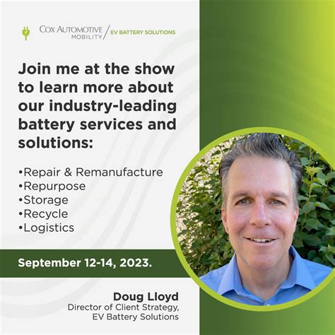 Doug Lloyd On Linkedin Thebatteryshow Lithiumionbatteries