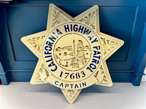 California Highway Patrol Chp Badge With Custom Rank And Id Number Etsy