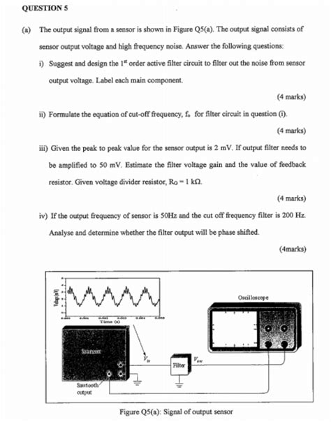 QUESTIONS A The Output Signal From A Sensor Is Chegg Com