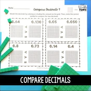 Decimal Place Value Modeling Comparing Decimals Worksheets Notes Activities