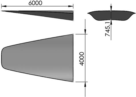 Orthographic View Of The Osculating Cone Waverider Unit Mm