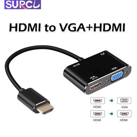 Hdmi To Hdmi Vga P Adapter Converter Dual Display At The Same Time
