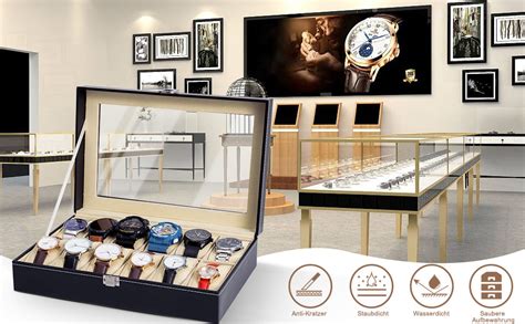 Uten Boîte à Montres avec 12 Compartiments Écrin à Montres pour Hommes