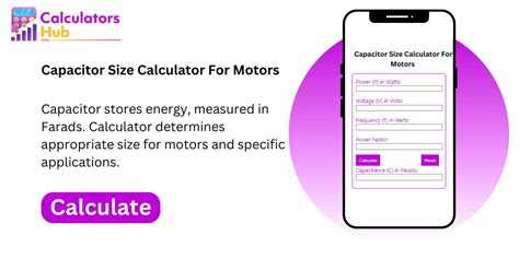 Capacitor Size Calculator For Motors Online Capacitor Size Calculator For Motors Online