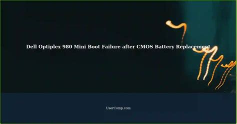 Dell Optiplex 980 Mini Cmos Battery Replacement Fails Windows 7 Boot
