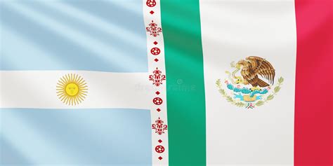 Flag Of The National Football Teams Argentina Vs Mexico At FIFA 2022 In