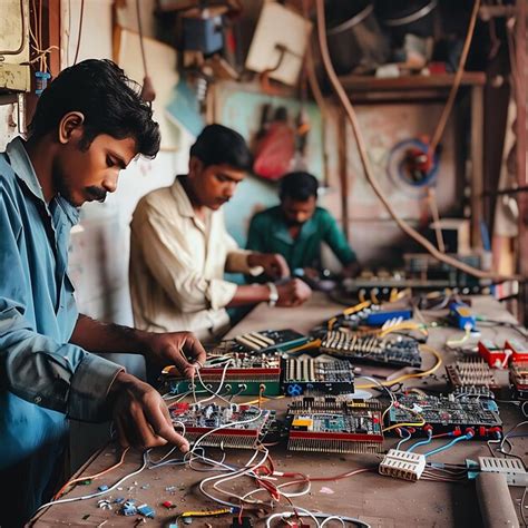 Empowering Communities DIY Electronics Workshop In India Premium AI Generated Image