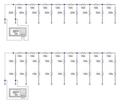 Simulation Why Do These Two Resistor Networks Measure Differently Electrical Engineering