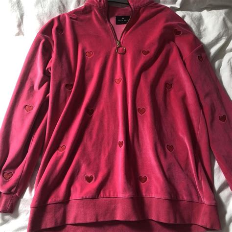 Lazy Oaf Women S Pink And Red Jumper Depop