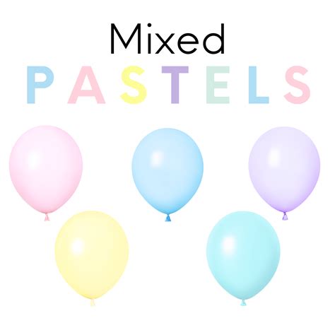 Single Mixed Coloured Pastels Stylex Balloons