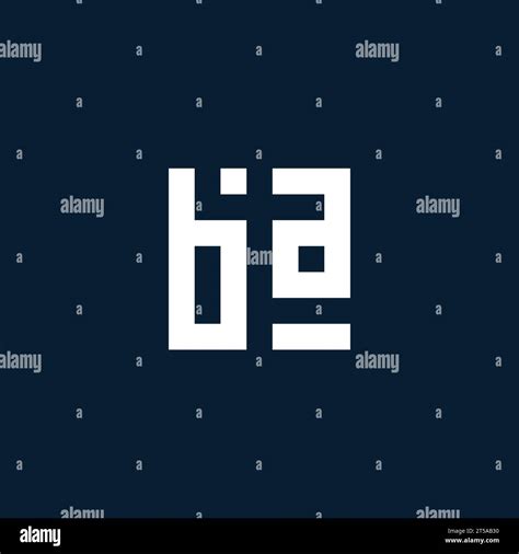 Ba Initial Monogram Logo With Geometric Style Design Ideas Stock Vector