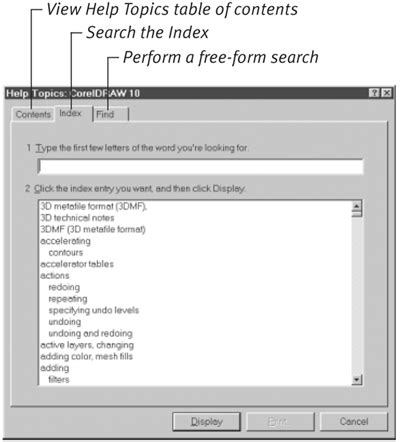 Getting Help CorelDraw For Windows Visual QuickStart Guide Book