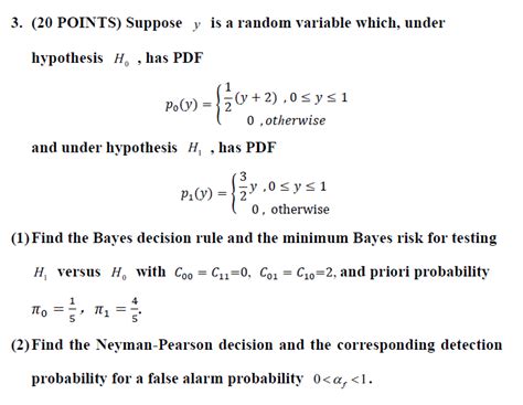 Solved POINTS Suppose Y Is A Random Variable Which Chegg