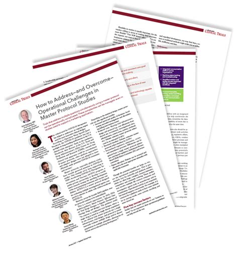 Master Protocols Innovative Trial Designs Keys To Operational Success
