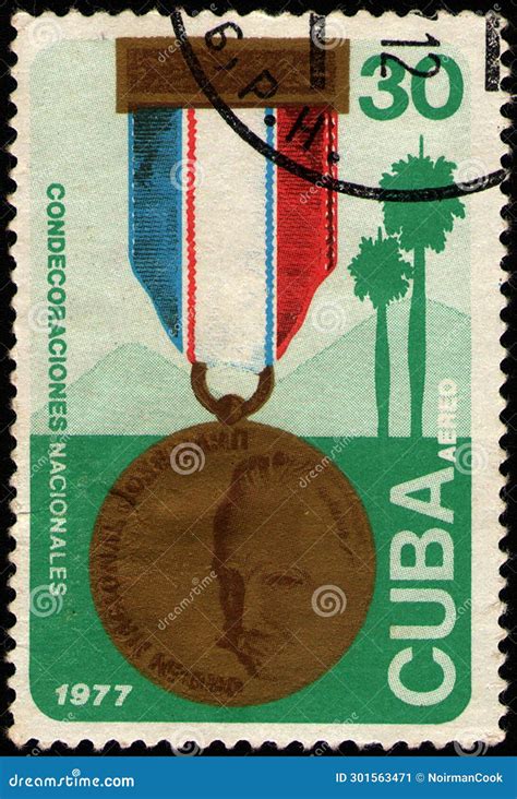 CUBA CIRCA 1977 Postal Stamp 30 Cuban Centavos Printed By Republic