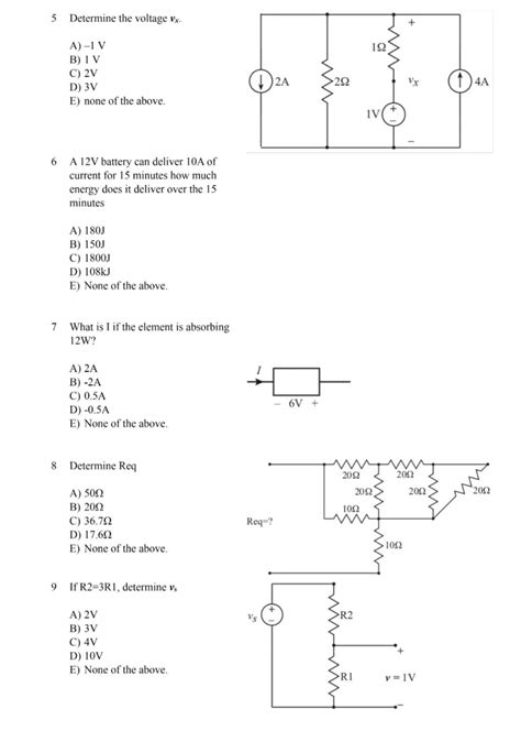 Solved Determine The Voltage Vx A V B V C V D Chegg Com