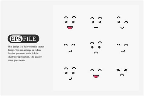 Collection Of Cute Expression Design Graphic By Wayan Sandika
