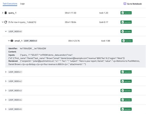 execution log pushmetrics