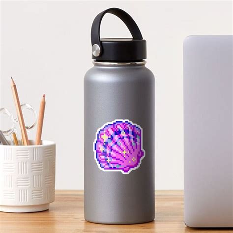 Cute Pixel Seashell Sticker By Pixelartplanet Redbubble