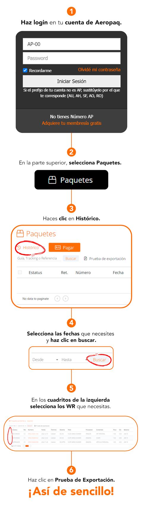 C Mo Obtengo La Prueba De Exportaci N De Los Paquetes Tra Dos Por