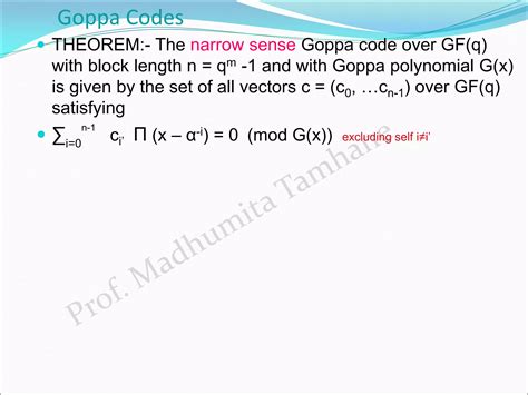 Justesen Codes Alternant Codes Goppa Codes Pdf