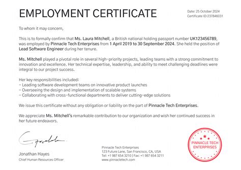 Employment Certificate Templates Free To Customize And Download