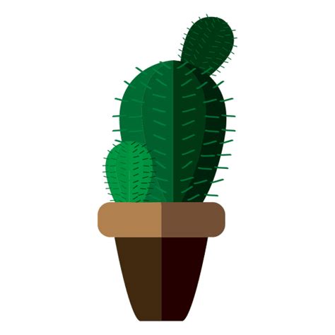 Flache Abgerundete Kaktus Topfzeichnung PNG Und SVG Design Für T Shirts