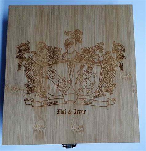 Tapa caja bambú copas Artesanía y Souvenirs de Alcoy Escudos de