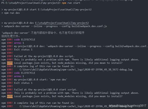 报错‘webpack dev server‘ 不是内部或外部命令，也不是可运行的程序 或批处理文件。 webpack dev server