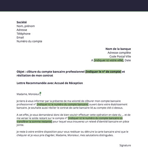 Lettre De R Siliation Compte Bancaire My XXX Hot Girl