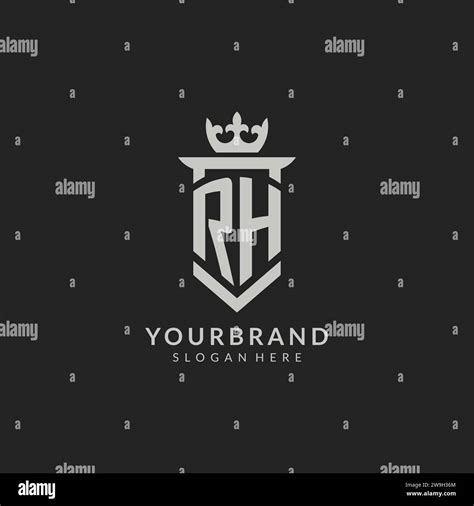 Initial Rh Shield And Crown Logo Style Vector Graphic Stock Vector Image And Art Alamy