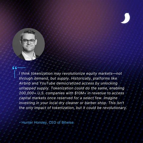 do you think tokenization will revolutionize equity markets—not just by