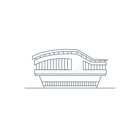 Front View Of A Stadium Icon Outline Style Vector Stock Vector Illustration Of Play White