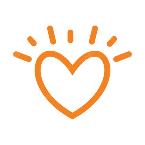 Love Symbol Orange Heart Shining Outline Love Orange Shining Png And